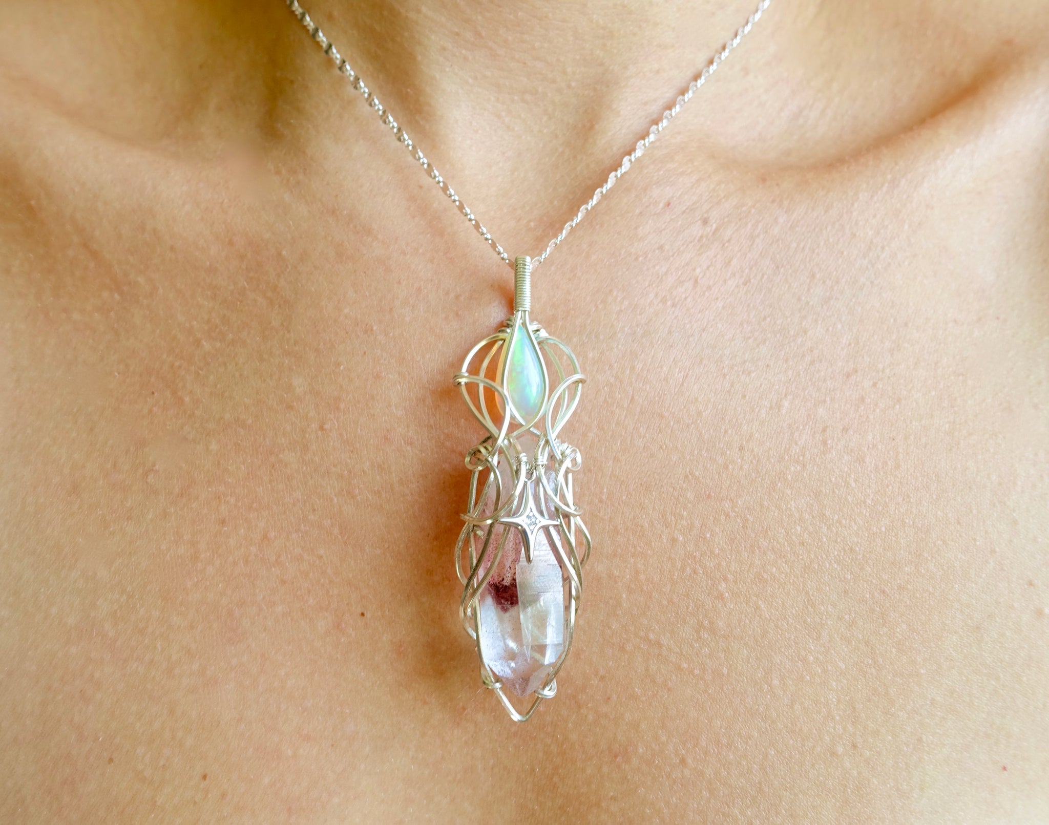 Phantom Quartz Amulet in Silver – Druzy Daze Jewelry