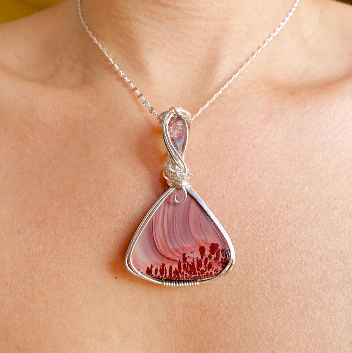 Apache Sage Rhyolite & Super Seven Crystal in Silver – Druzy Daze Jewelry