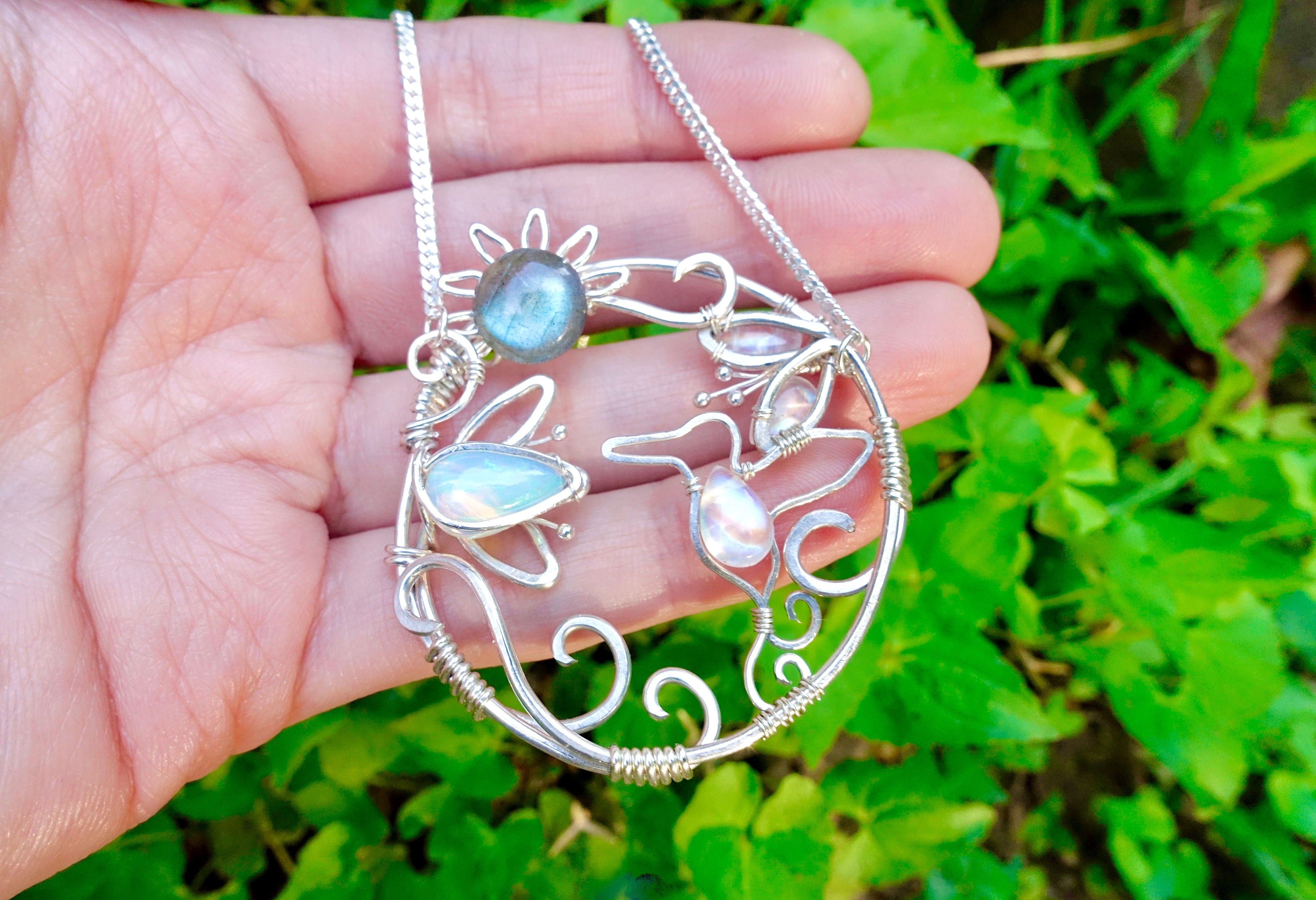 Hummingbird Garden in Silver – Druzy Daze Jewelry