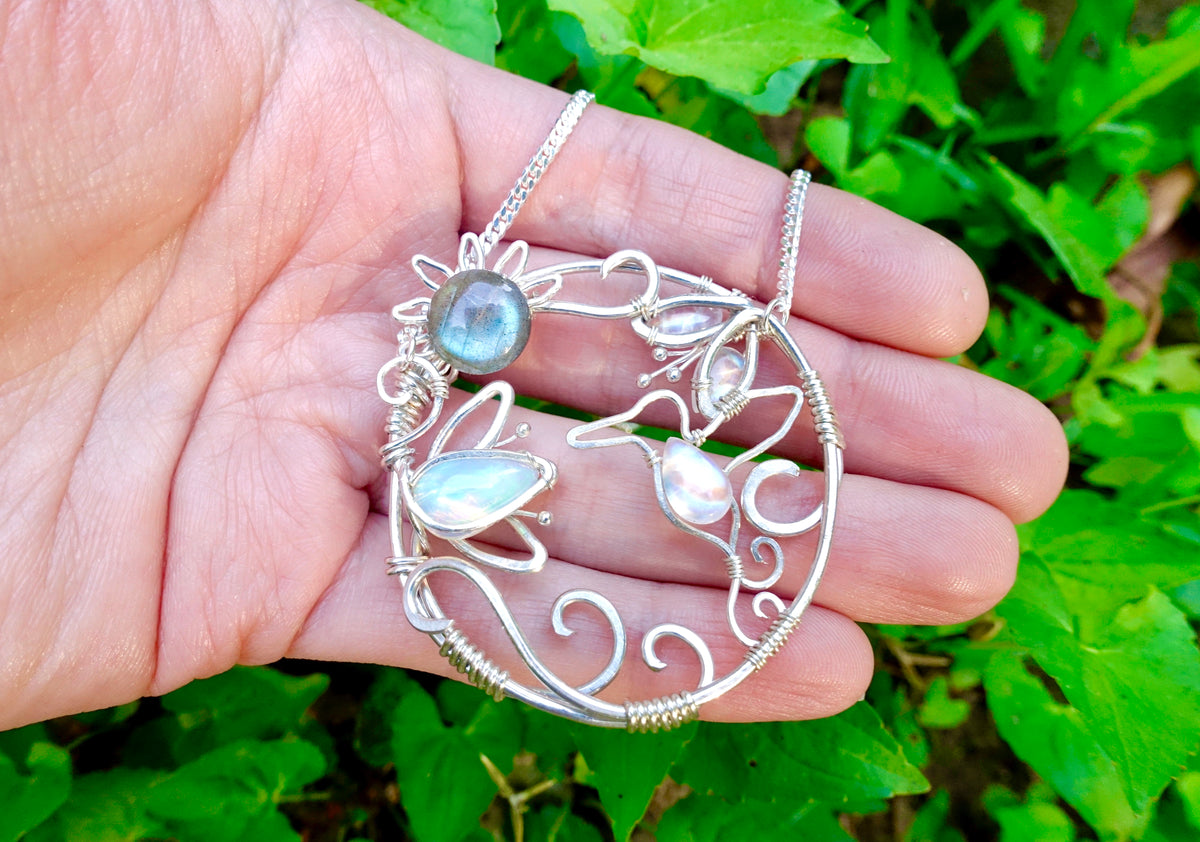 Hummingbird Garden in Silver – Druzy Daze Jewelry